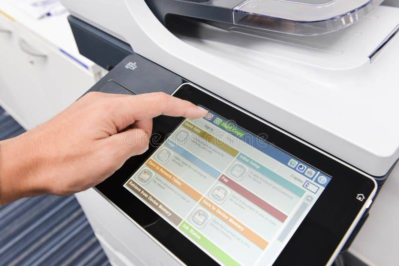 Man Using Printer at Study Table in House Stock Photo - Image of people ...