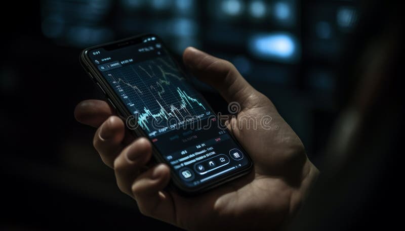 Close Up of Human Hand Using Technology Generated by AI Stock Photo ...