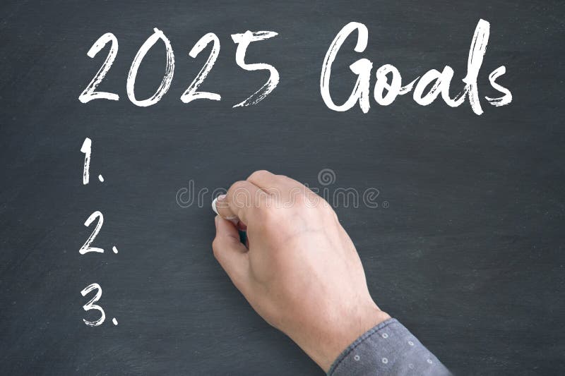 2025 New Year Resolution Check List on Blackboard Stock Photo - Image ...