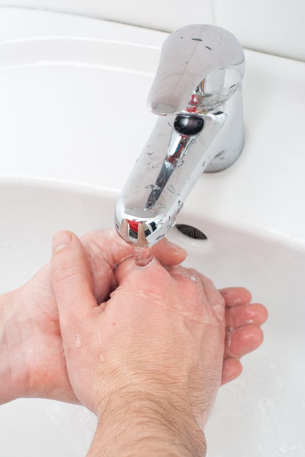 Close-up of Human Hands Being Washed Stock Image - Image of cool ...