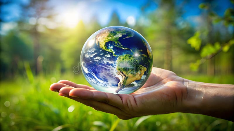 Close Up of Human Hands Holding Earth Planet. Stock Illustration ...