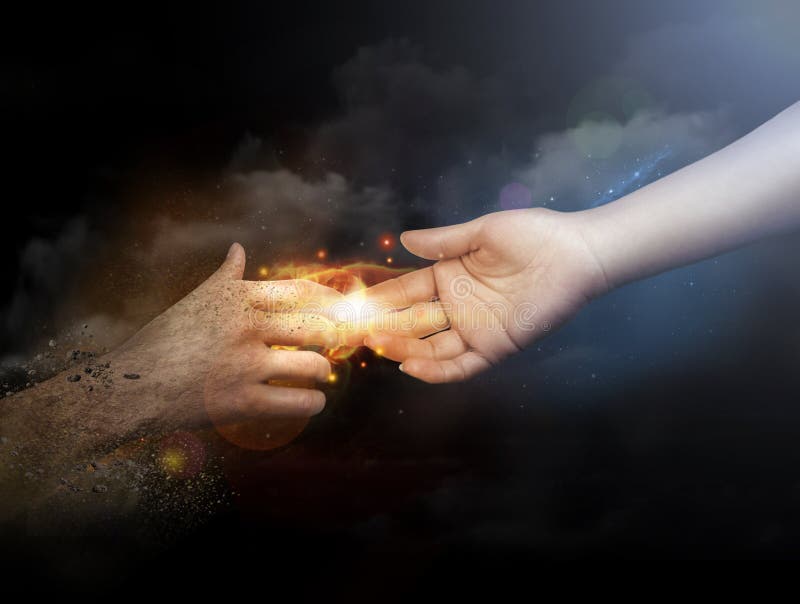 Hands Reaching Eachother for Help Stock Illustration - Illustration of ...