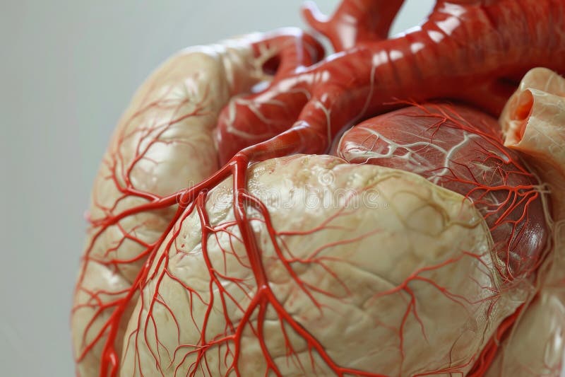 Close-up of a Human Heart Model Stock Illustration - Illustration of ...