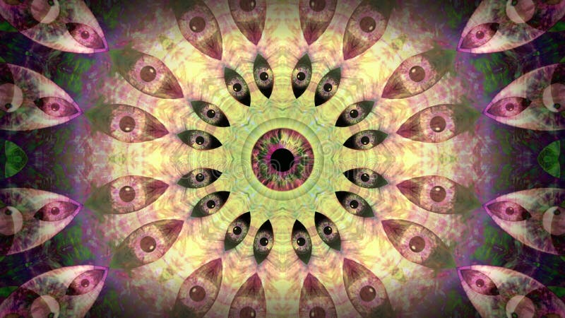 Close-up of a Human Iris with Psychedelic Multicolored Patterns Stock ...