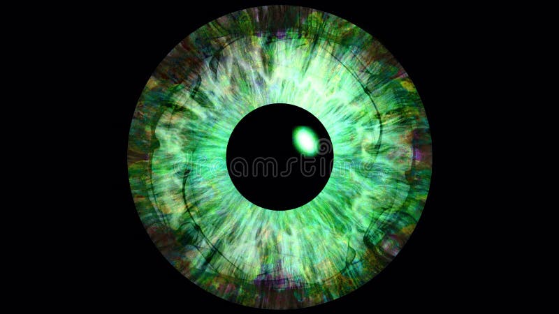 Close-up of a Human Iris with Psychedelic Multicolored Patterns Stock ...