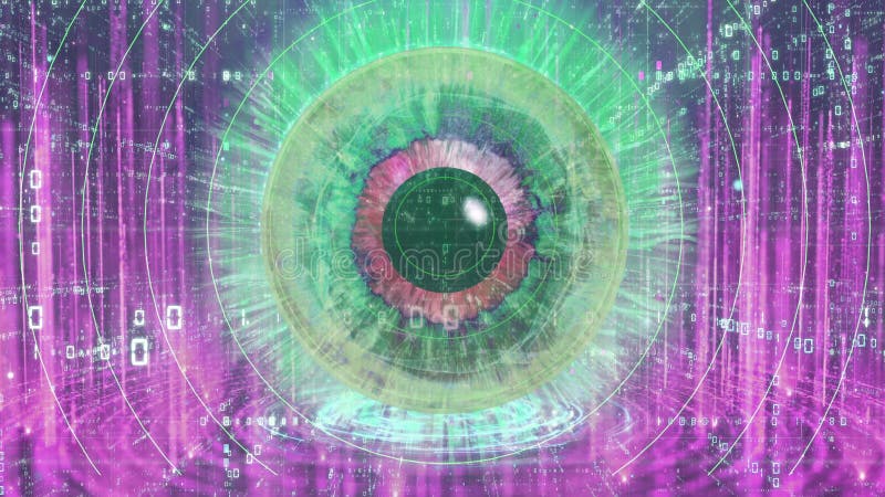 Close-up of a Human Iris with Psychedelic Multicolored Patterns Stock ...