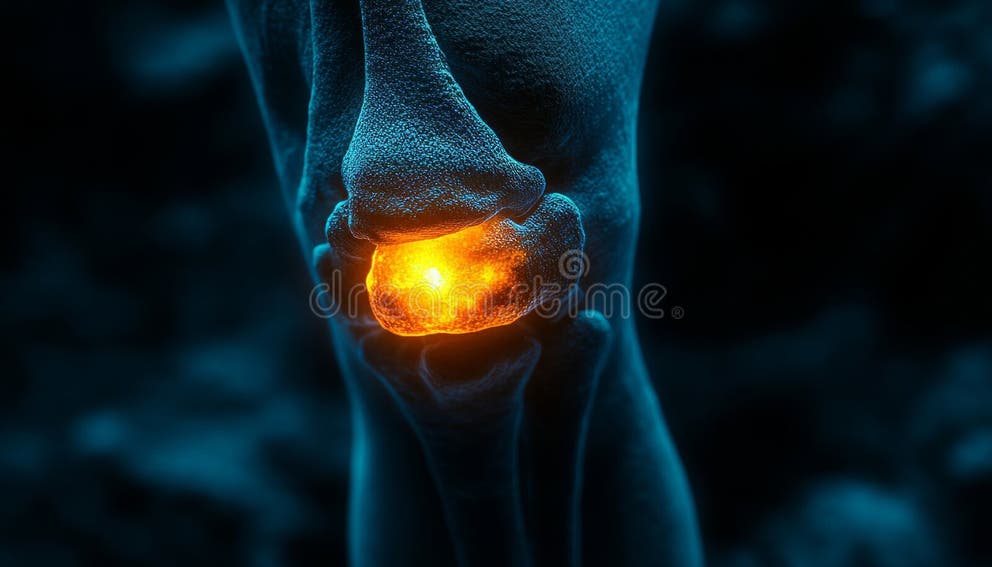Close Up of Human Knee Joint with Visible Bone Structure and ...