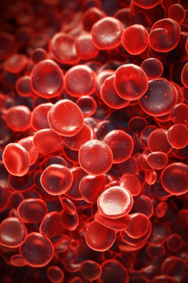 Close Up of Human Red Blood Cells Stock Illustration - Illustration of ...