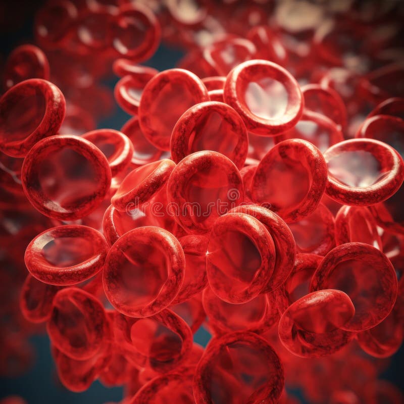 Close Up of Human Red Blood Cells Stock Illustration - Illustration of ...