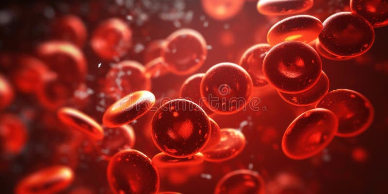 Close Up of Human Red Blood Cells Stock Illustration - Illustration of ...