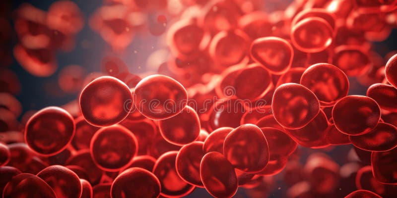 Close Up of Human Red Blood Cells Stock Illustration - Illustration of ...