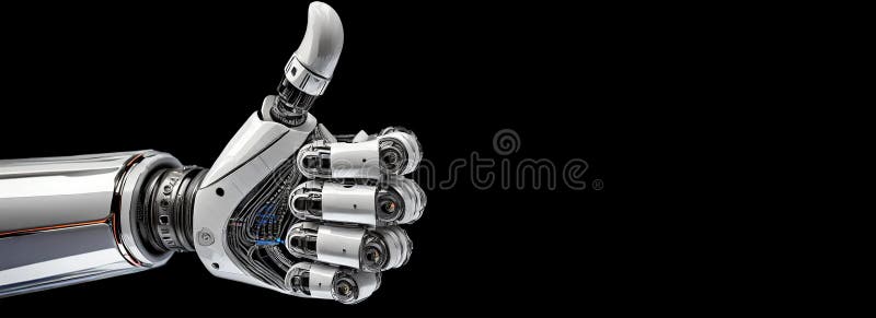 Close-up of a Humanoid Robot Hand Giving Thumbs Up - Generative Ai ...