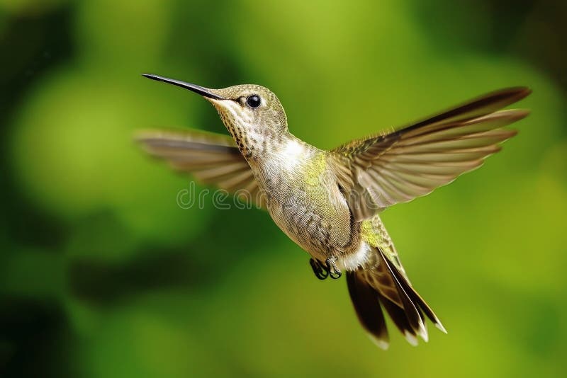 Close Up of a Hummingbird Flying Stock Illustration - Illustration of ...