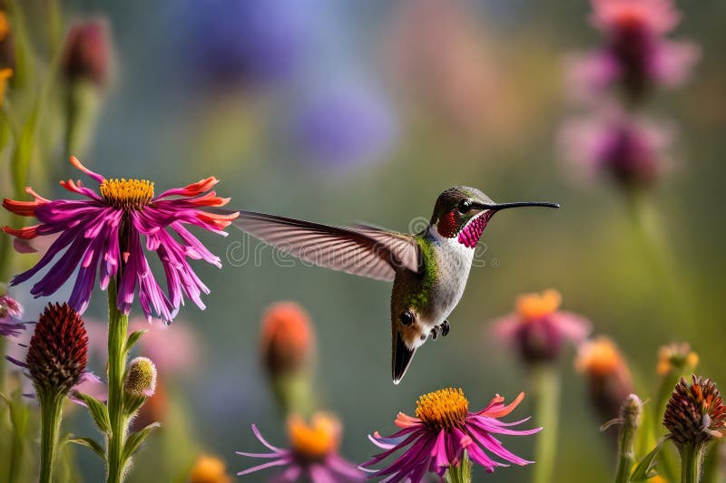 A Close-up of a Hummingbird Stock Photo - Image of hovering, pollinator ...