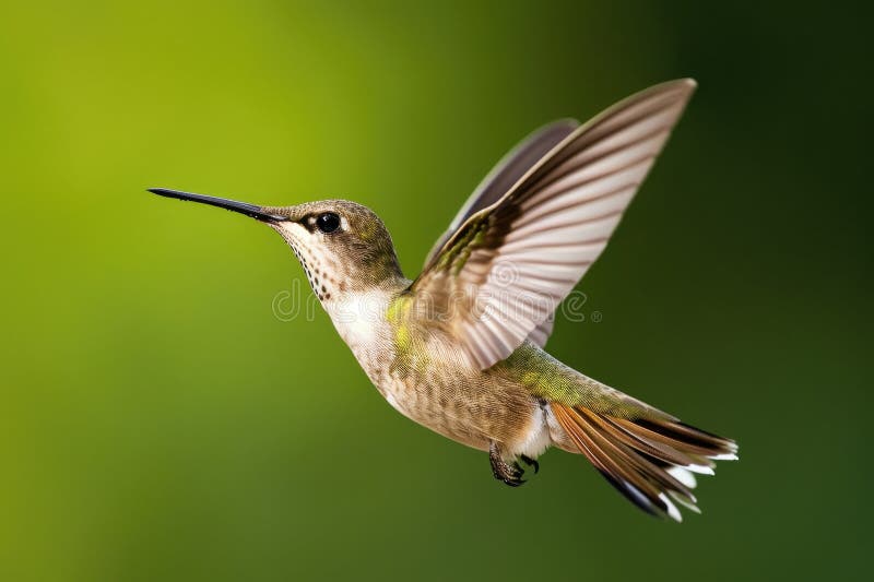 Close-Up of a Hummingbird Mid-Flight Stock Photo - Image of hovering ...
