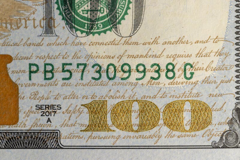 A Close-up of a Hundred US Dollars of a New Sample Stock Image - Image ...