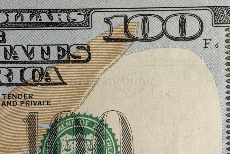 A Close-up of a Hundred US Dollars of a New Sample Stock Image - Image ...
