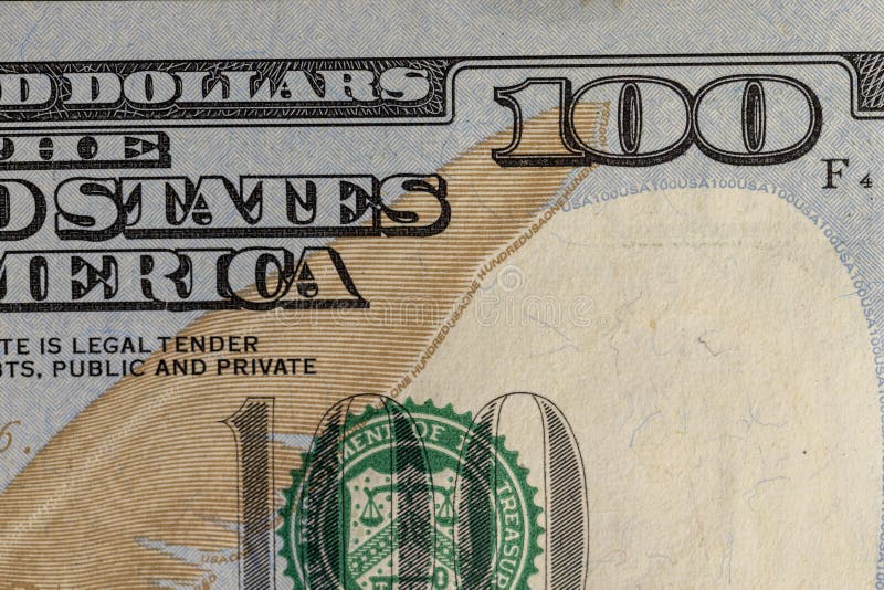 A Close-up of a Hundred US Dollars of a New Sample Stock Photo - Image ...