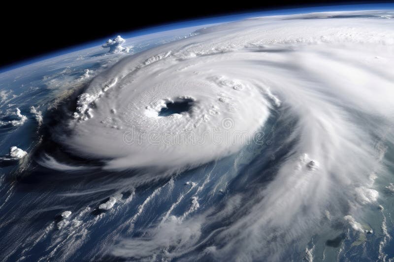 Close-up of a Hurricane, with Clouds and Rain Visible Stock ...