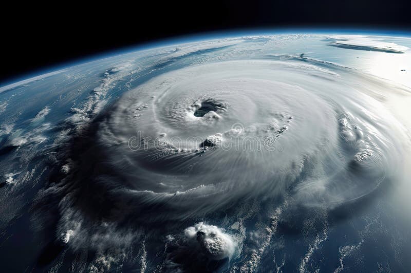 Close-up of a Hurricane, with Clouds and Rain Visible Stock ...