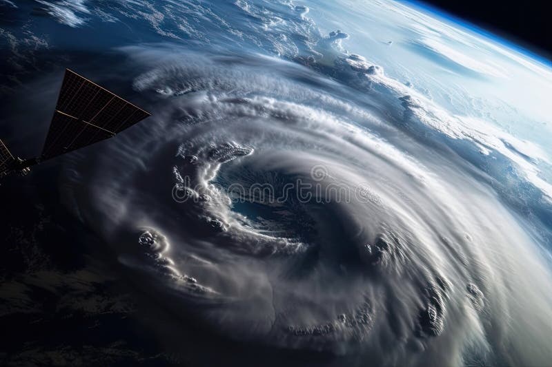Close-up of a Hurricane or Cyclone, with Visible Clouds and Rain Stock ...