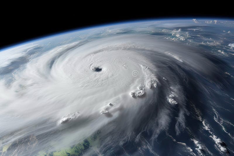 Close-up of a Hurricane or Cyclone, with Visible Clouds and Rain Stock ...