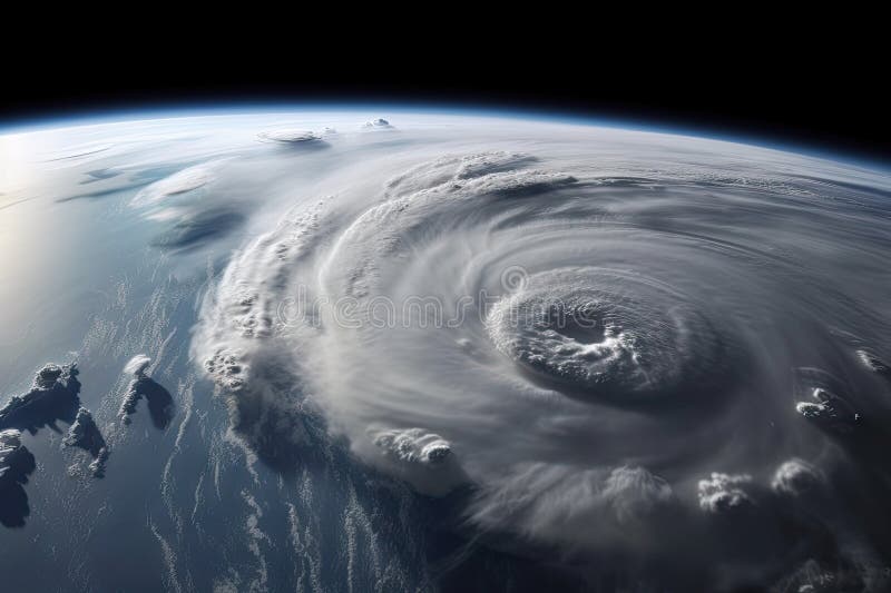 Close-up of a Hurricane or Cyclone, with Visible Clouds and Wind Stock ...