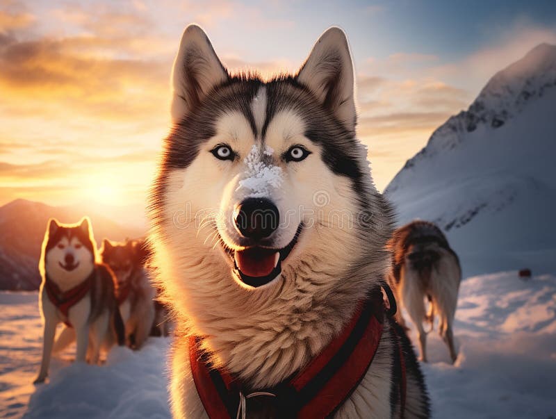 Close Up of Husky Dog Muzzle Stock Illustration - Illustration of snow ...