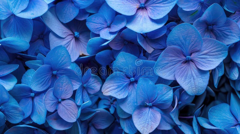 Close-Up of Hydrangea: a Burst of Blue Flowers Creating a Beautiful ...
