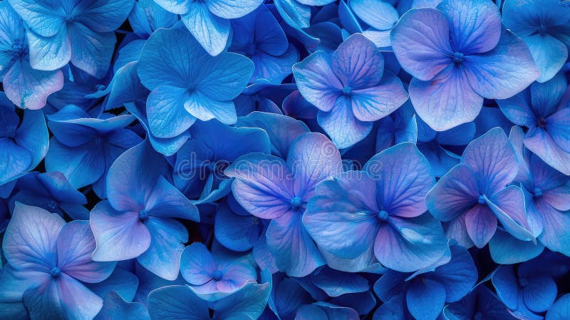Close-Up of Hydrangea: a Burst of Blue Flowers Creating a Beautiful ...