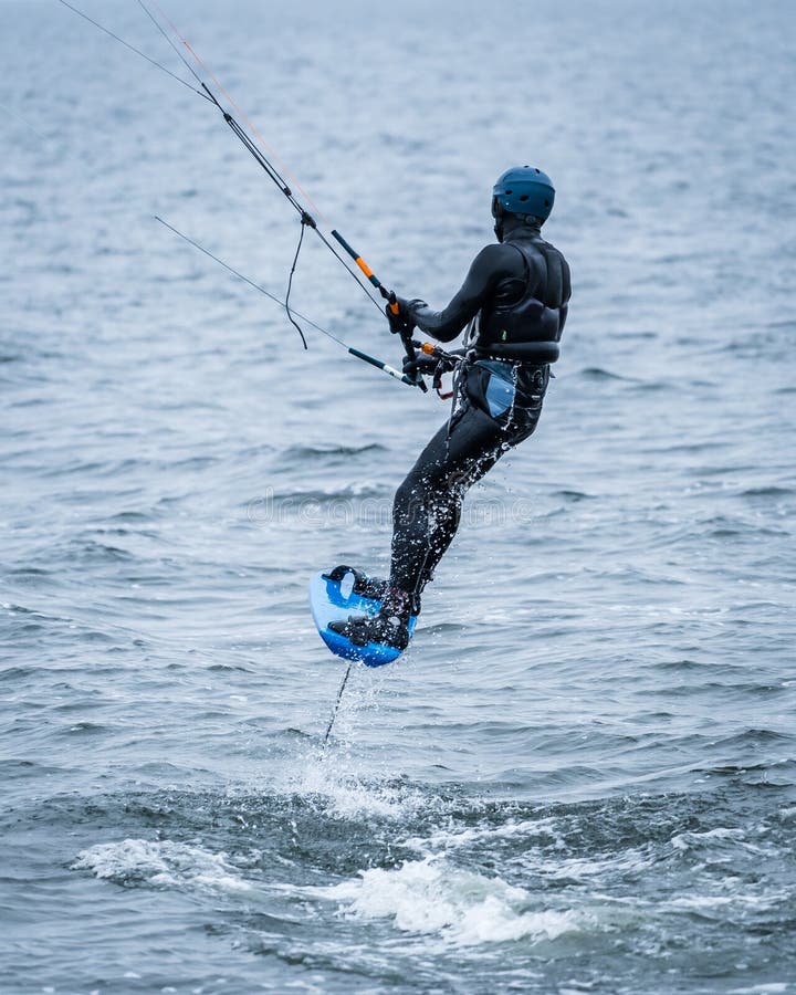 Close Up of Hydrofoil Kite Surfer in Winter Stock Photo - Image of foil ...