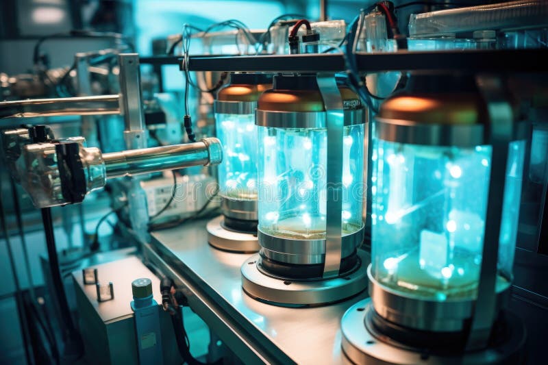 Close-up of Hydrogen Fuel Cells in a Laboratory Stock Illustration ...