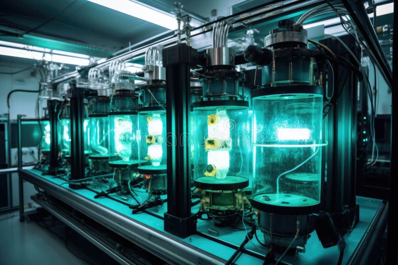 Close-up of Hydrogen Fuel Cells in a Laboratory Stock Illustration ...