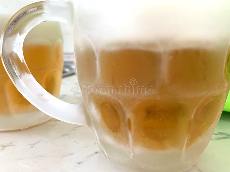 Close-up of an Ice Cold Beer Mug Stock Image - Image of table, close ...