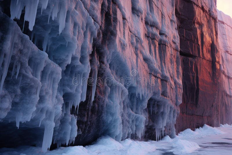 Close-up of Ice Cracking before Calving Stock Illustration ...
