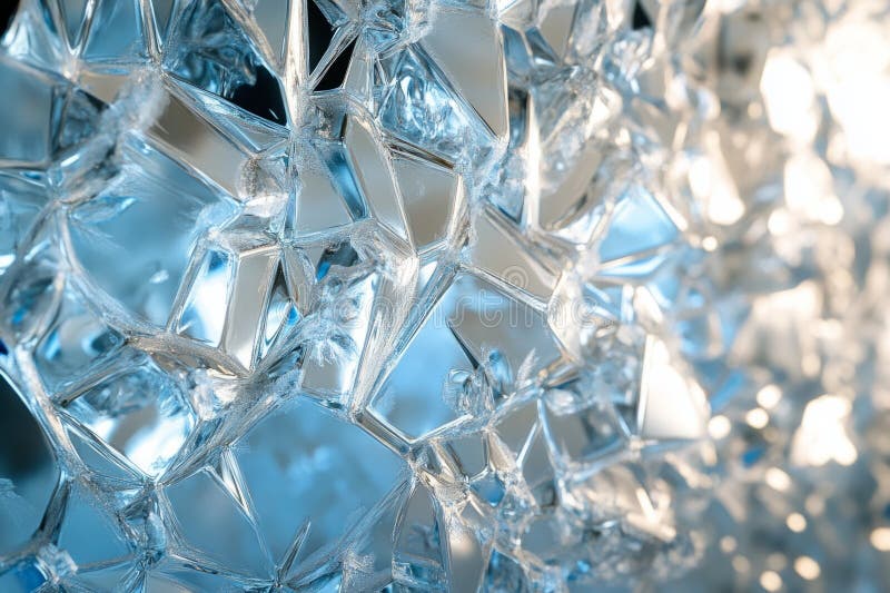 Close-up of an Ice Crystal Structure, Creating a Beautiful Abstract ...