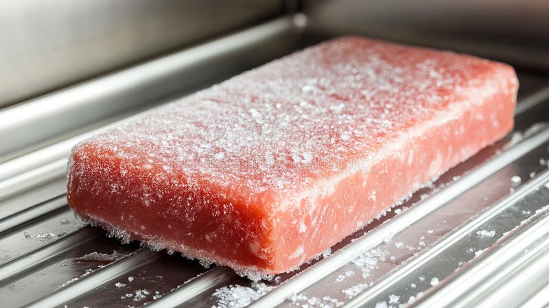 Ice Crystals on Surface of Frozen Meat Stock Illustration ...
