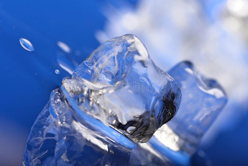 Ice Cubes with Water Bubbles Close-up Stock Image - Image of bubble ...