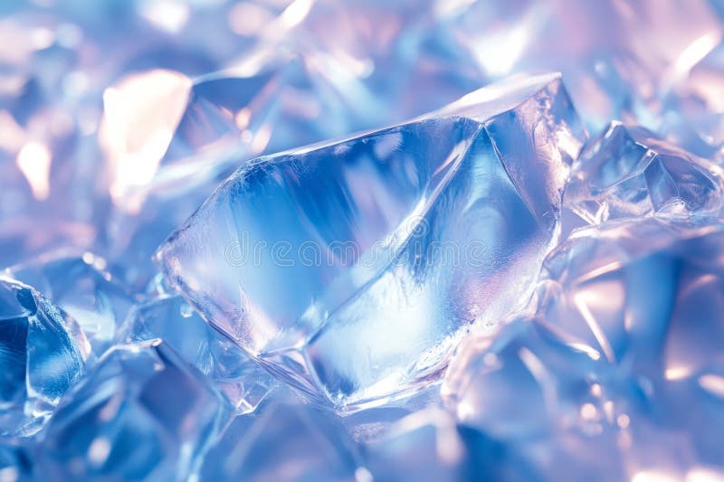 Close-up of Ice Cubes Sparkling Under a Refreshing Light, Creating a ...