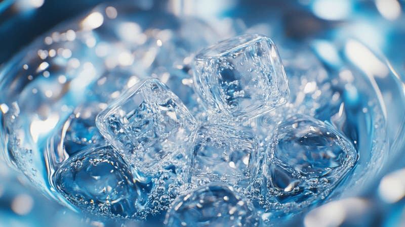 Close Up Ice Cubes Water Blue Tint Stock Photos - Free & Royalty-Free ...