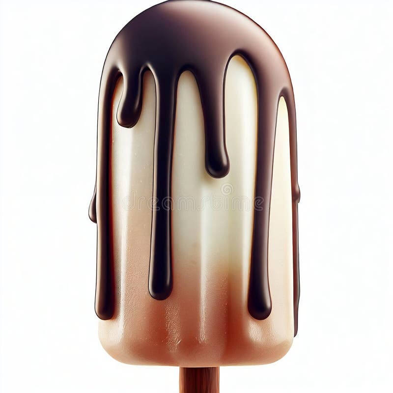 Close-up Ice Lollie with Chocolate Topping. Generative AI Stock ...