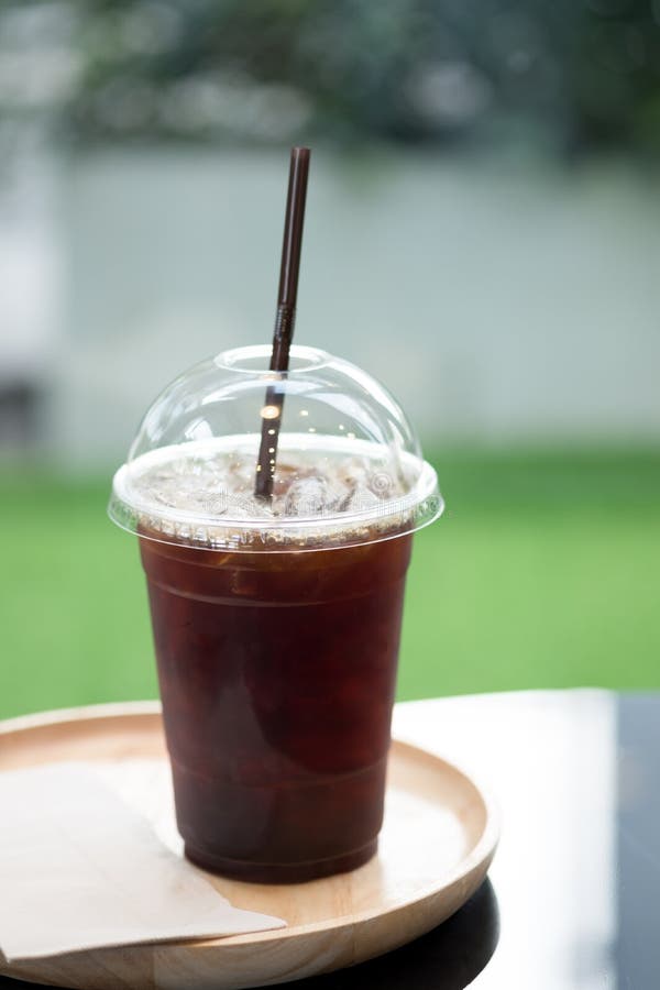 Close Up Ice Long Black Coffee Stock Photo - Image of style, brown ...