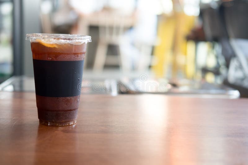 Close Up Ice Long Black Coffee Stock Photo - Image of style, brown ...