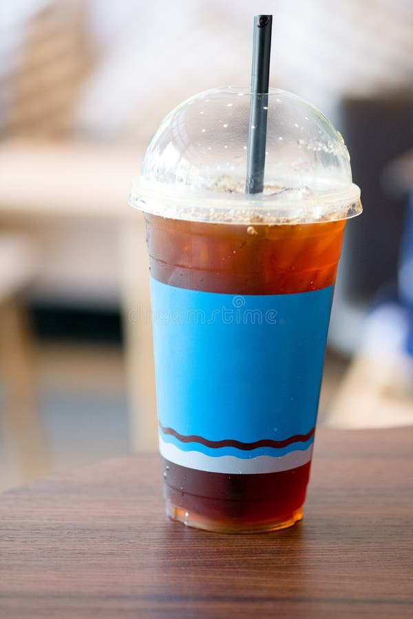 Close Up Ice Long Black Coffee in Coffee Shop Stock Photo - Image of ...
