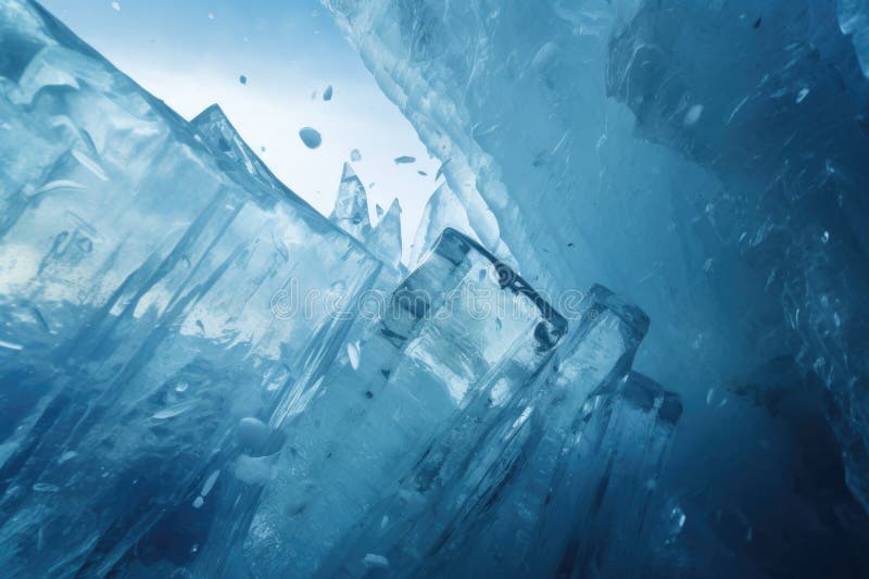 Close-up of Ice Shards Falling Off an Iceberg Stock Image - Image of ...