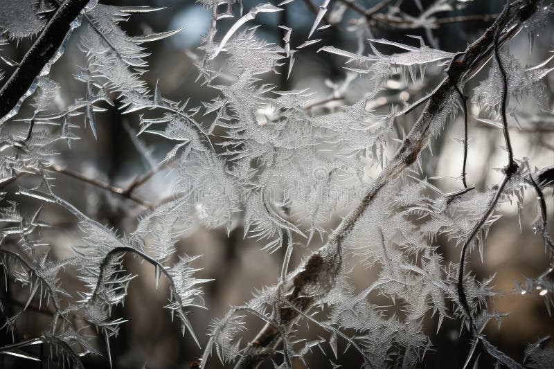 Close-up of Ice Storm, with Intricate Patterns and Shapes Created by ...