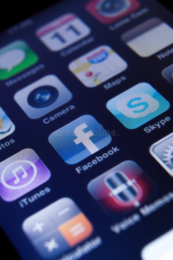 Close Up of Icons on Smartphone Editorial Photography - Image of global ...