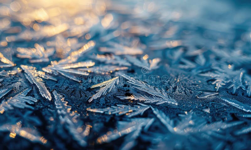 Close-up of Icy Patterns Forming on the Surface of a Frozen Lake Stock ...