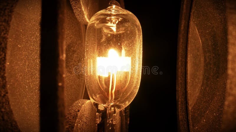 Close Up of Illuminated Halogen Bulb Inside Spotlight Housing Stock ...