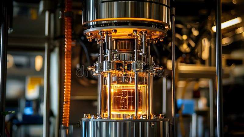 Close-up of Illuminated Industrial Machine Component within Transparent ...